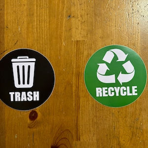 Recycle Sticker for Trash Can - Bin Labels - 5x5 Inches - 2 Pieces - Etsy