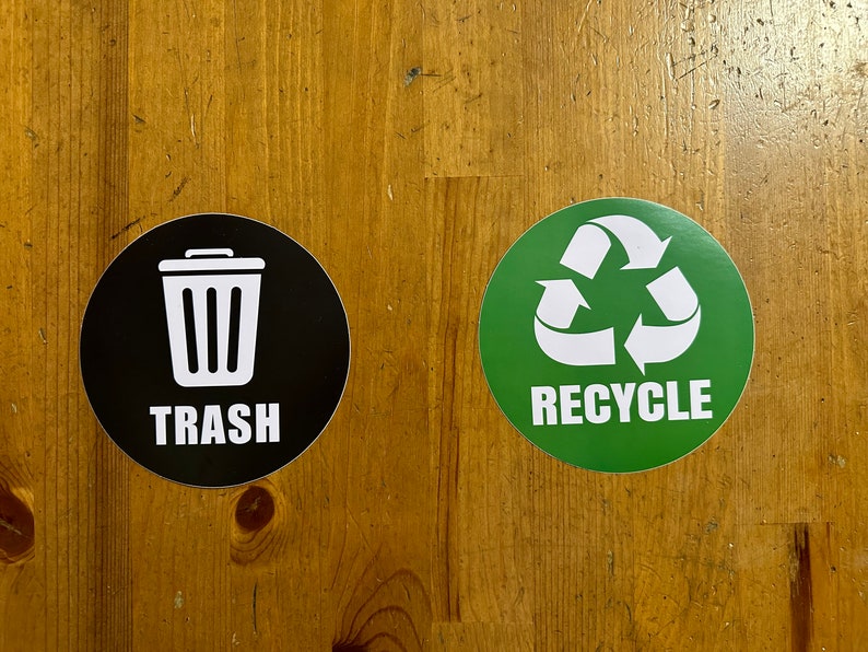 Recycle Sticker for Trash Can - Bin Labels - 5x5 Inches - 2 Pieces - Etsy