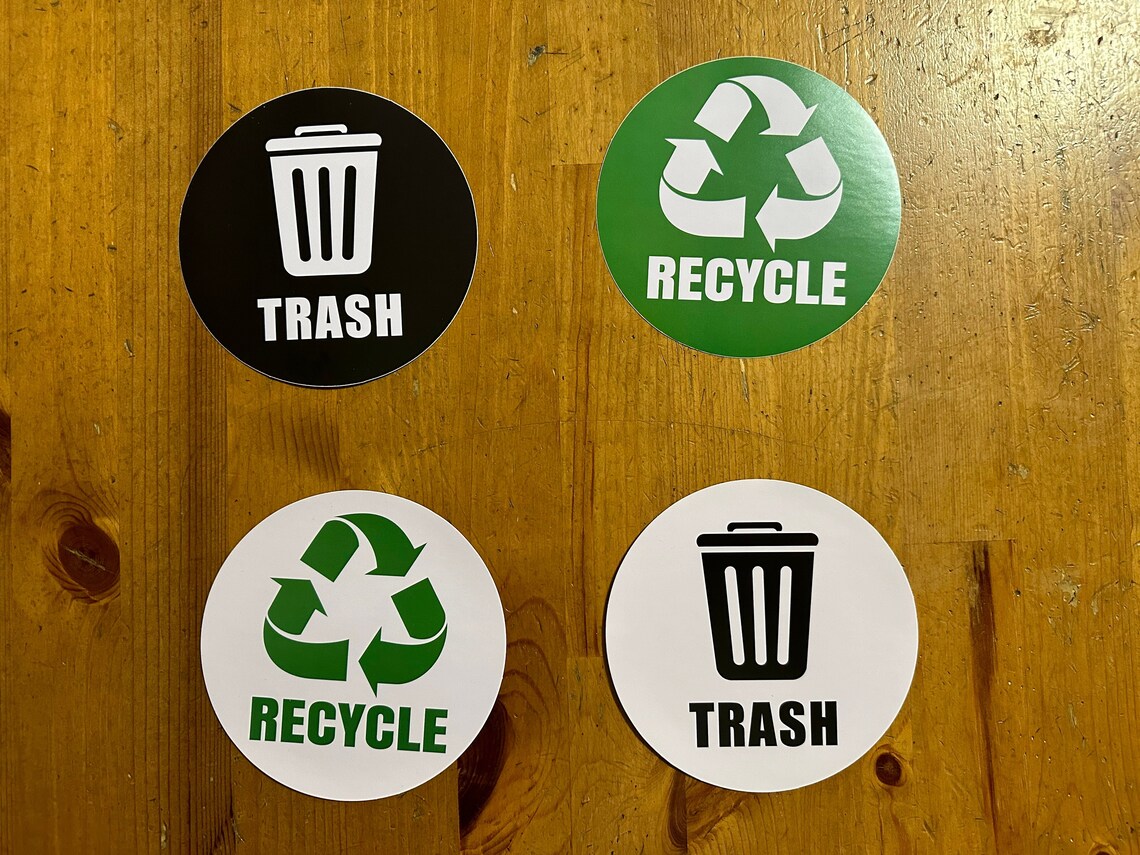Recycle Sticker for Trash Can - Bin Labels - 5x5 Inches - 2 Pieces - Etsy