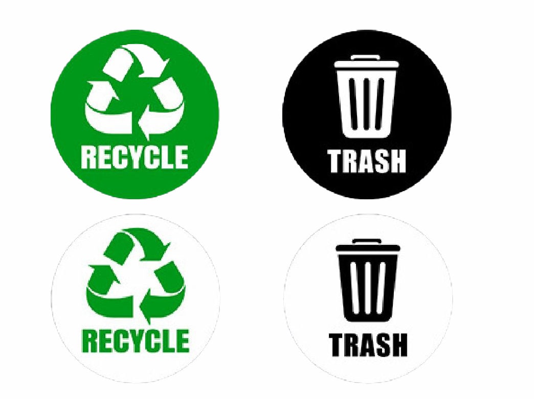 Recycle Sticker for Trash Can - Bin Labels - 5x5 Inches - 2 Pieces - Etsy