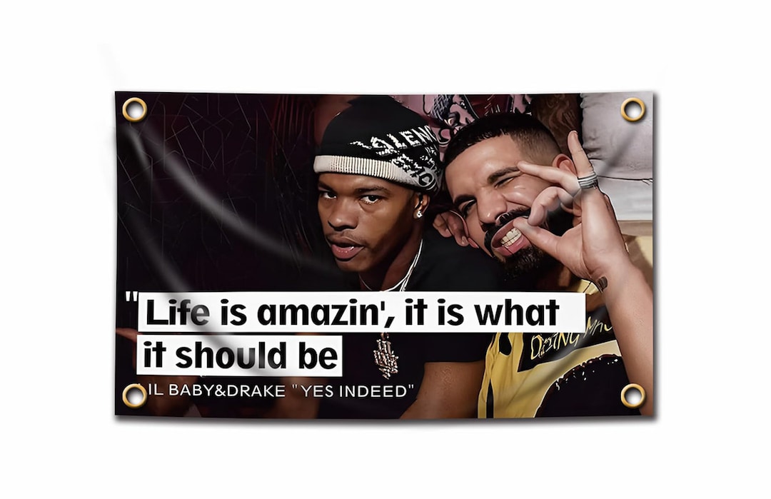 Banner Drake Man Cave Wall Meme Wall Hanging Poster Wallpaper 3 5 Ft ...