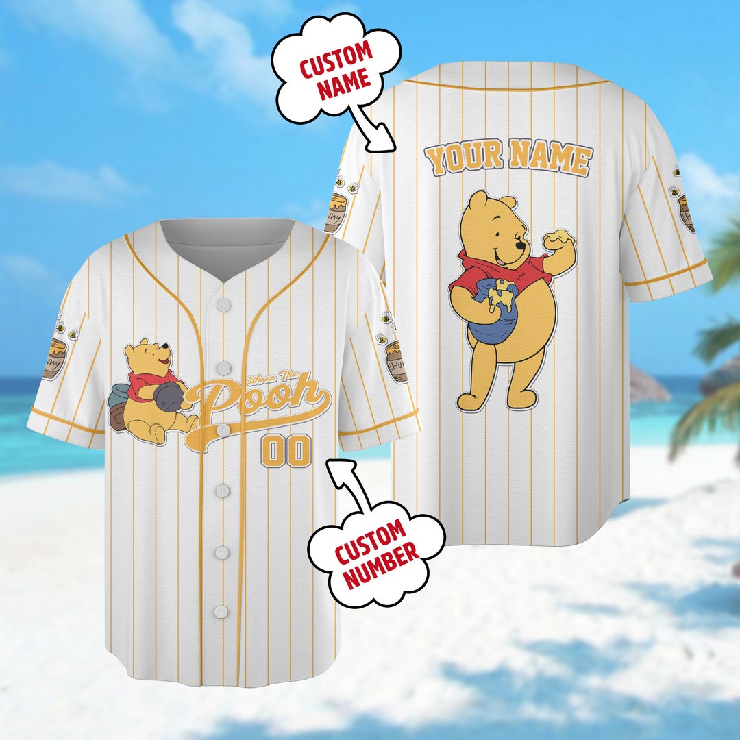 Custom Disney Winnie the Pooh Baseball Jersey, Pooh Baseball Team ...