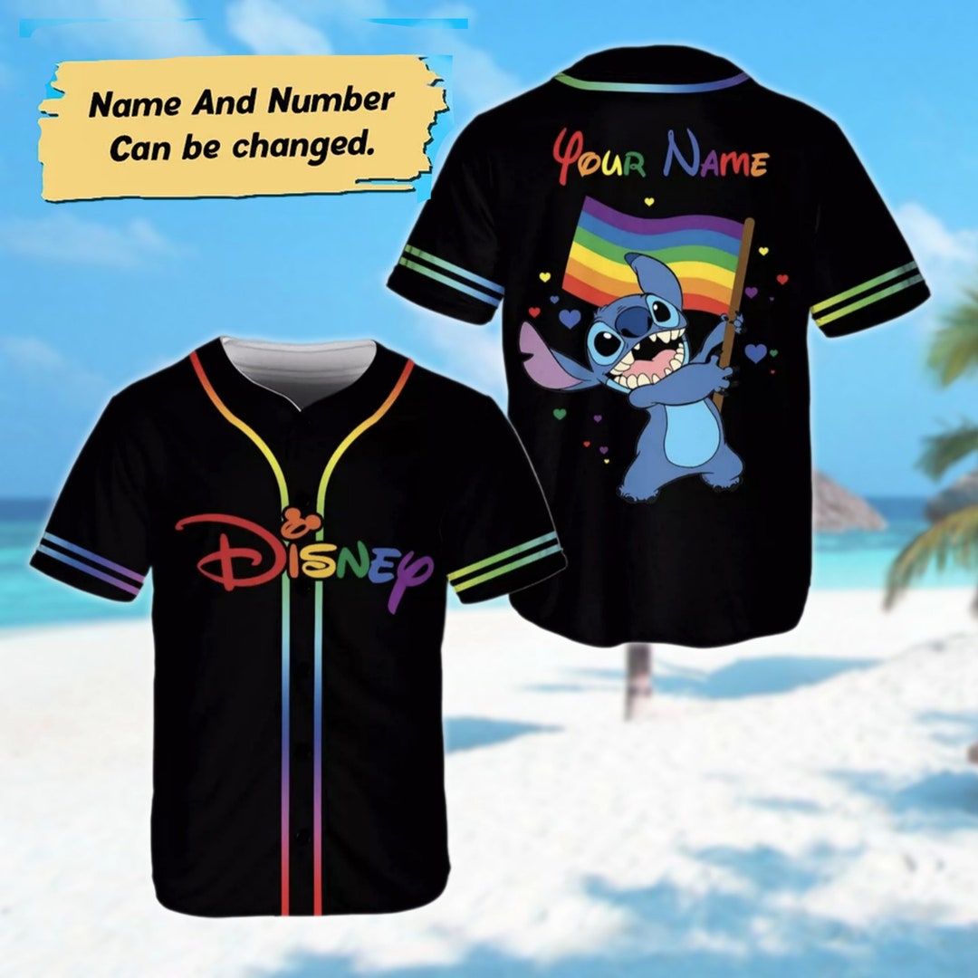 Custom Stitch Rainbow Pride Baseball Jersey, LGBT Team Baseball Jersey ...