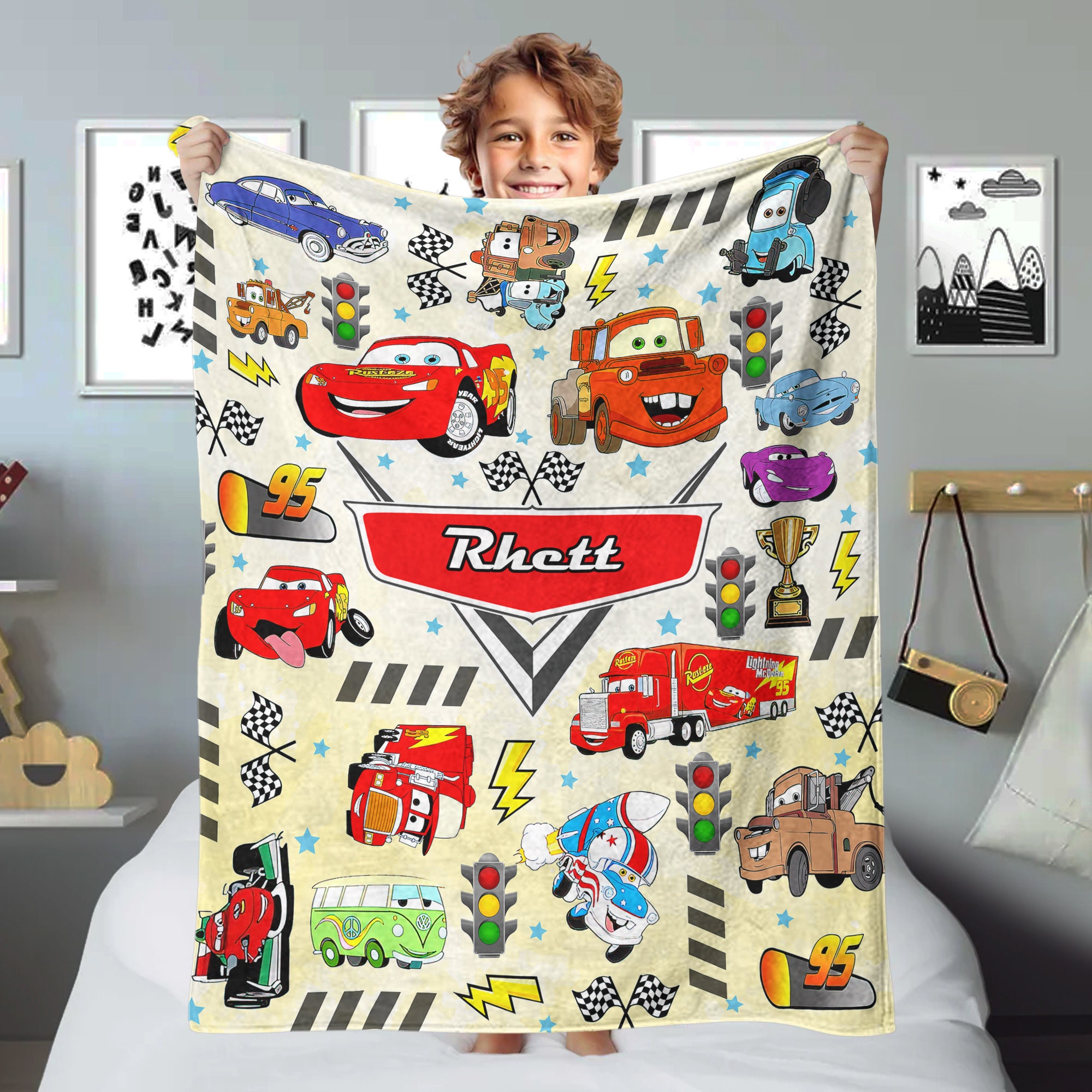 Personalized Cars Blanket, Custom Name Cars Movie Fleece Blanket ...