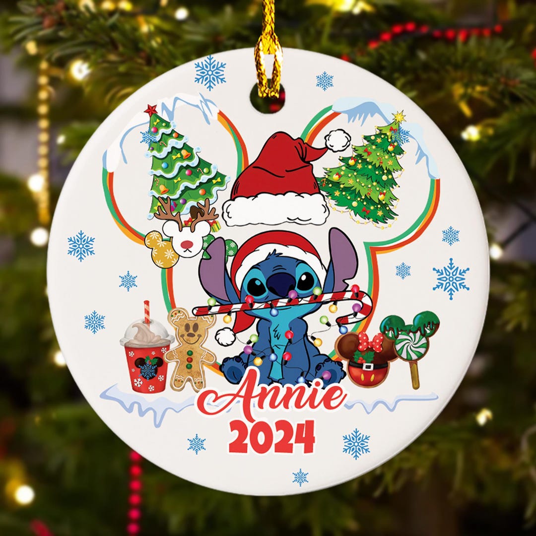Custom Stitch Christmas Ornament, Stitchmas Ornament, Stitch Xmas ...