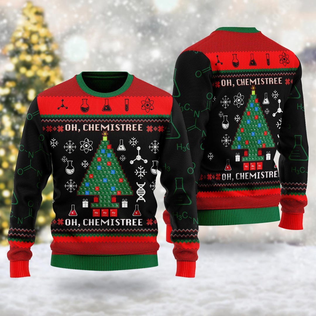 Oh, Chemistree Science Ugly Christmas Sweater, Chemist Lover Xmas ...