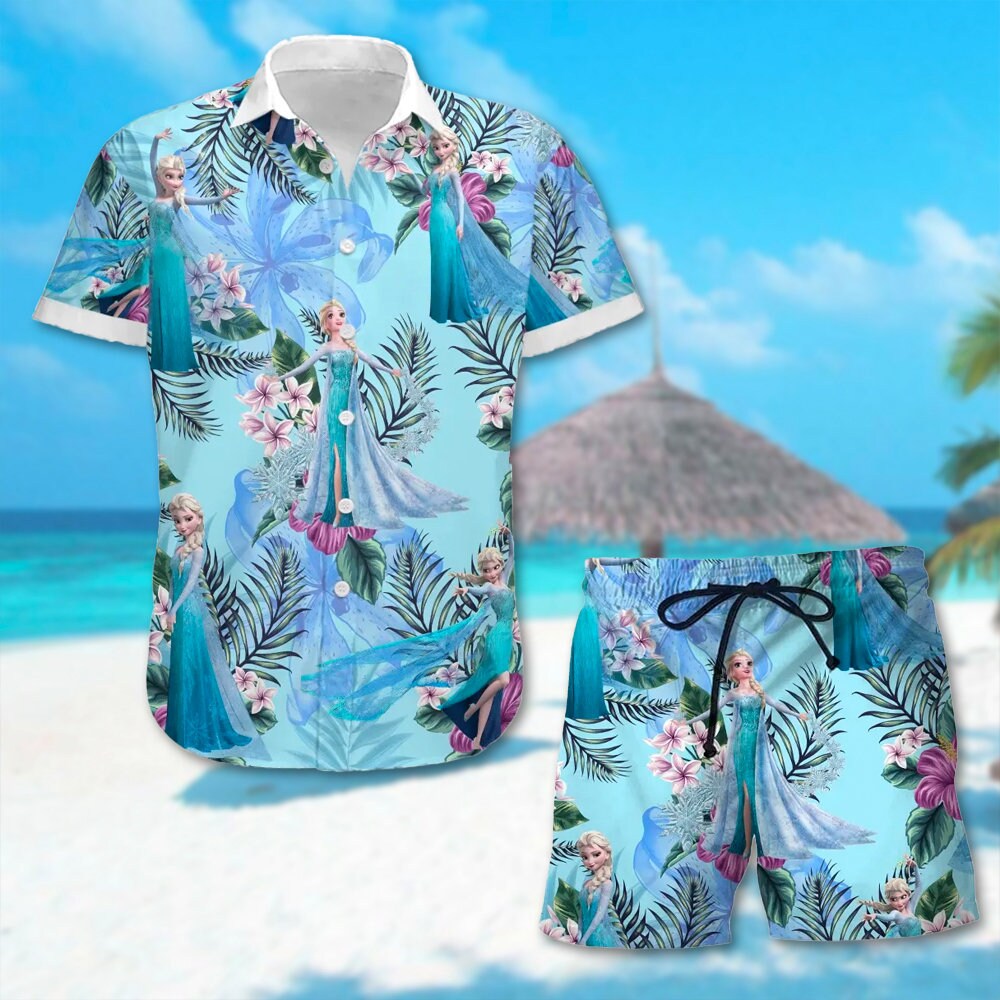 Princess Elsa Hawaiian Shirt, Frozen Elsa 3D Shirt, Animated Movie ...