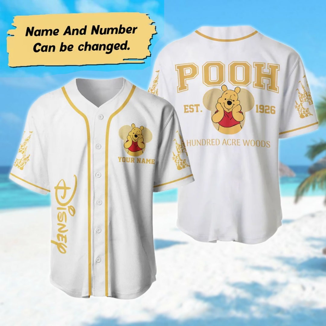 Personalized Winnie the Pooh Baseball Jersey, Pooh Bear Basketball ...