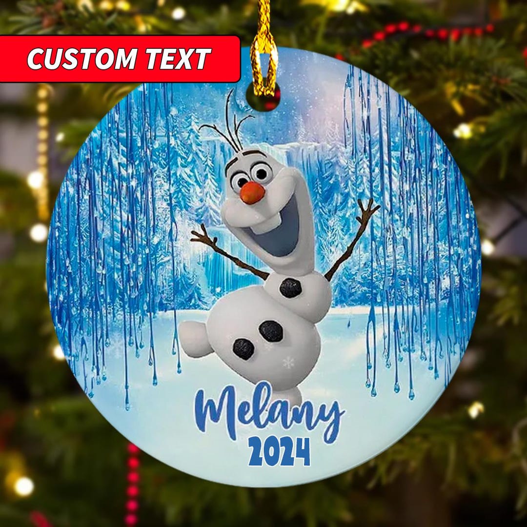 Personalized Frozen Olaf Xmas Ornament, Olaf Christmas Holiday Ornament ...