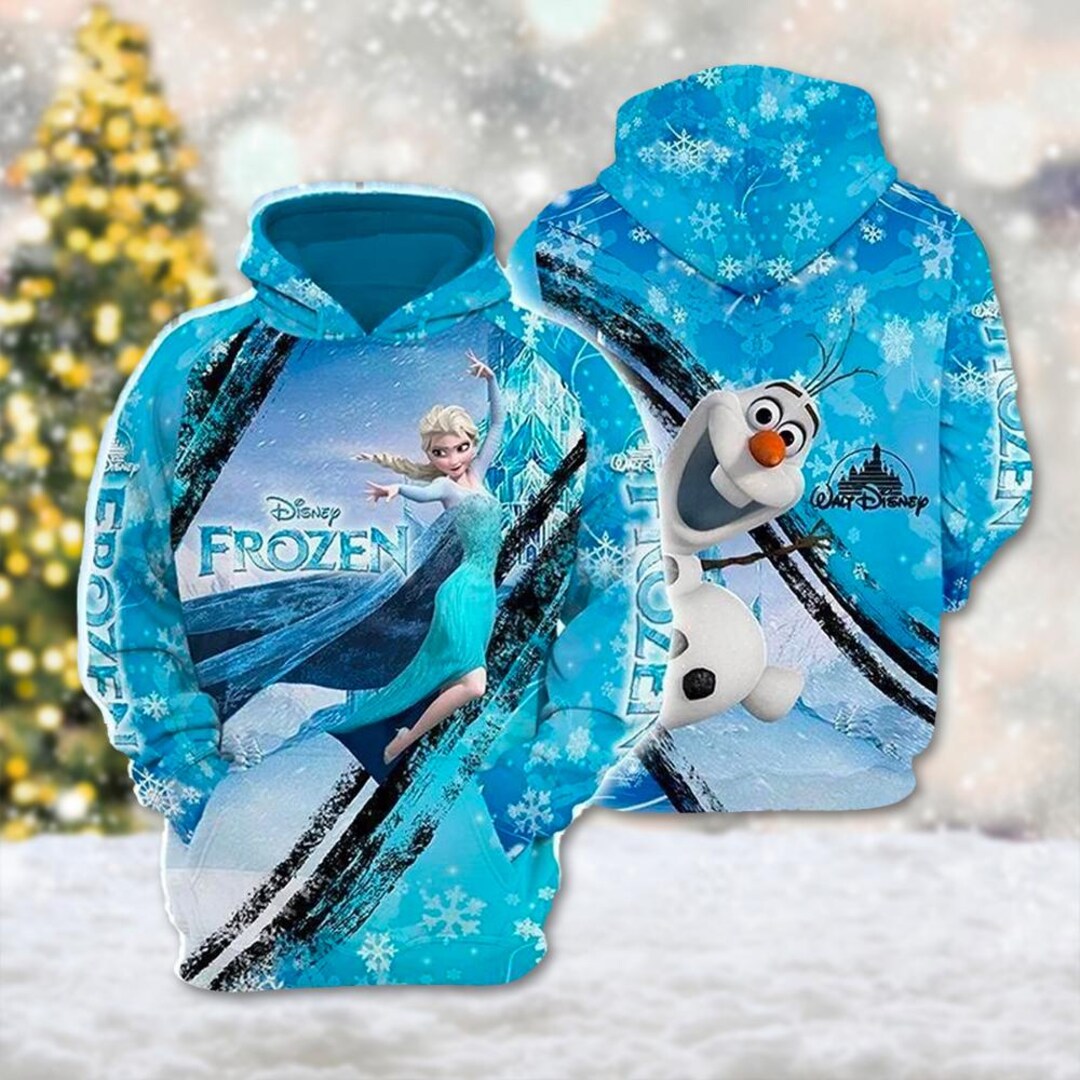 Frozen Elsa Christmas Hoodie, Ice Princess 3D Xmas Sweater, Elsa ...