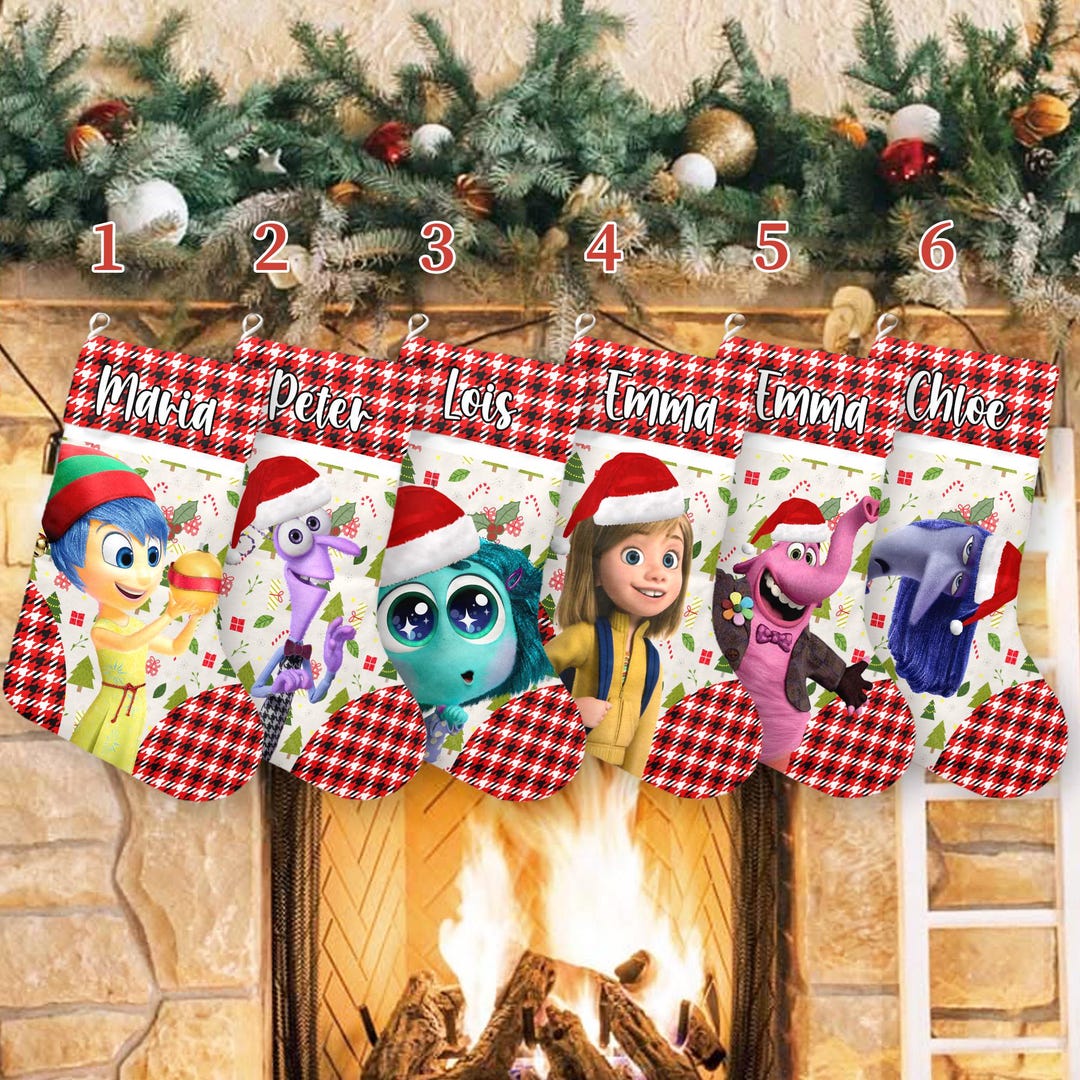 Inside Out 2 Xmas Stocking, Anger Anxiety Disgust Christmas Stockings ...