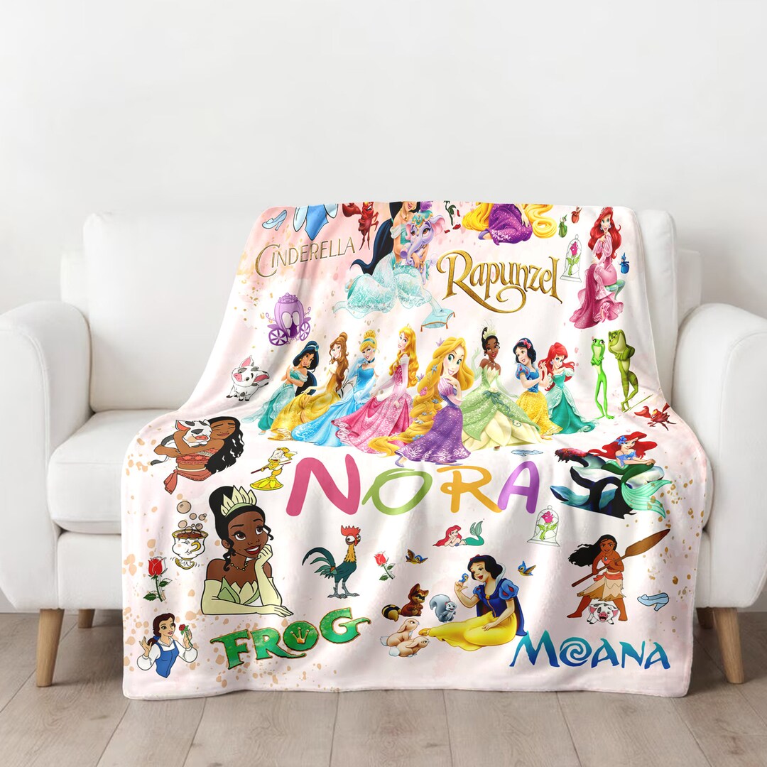 Personalized Watercolor Princess Blanket, Custom Baby Girl Blanket ...