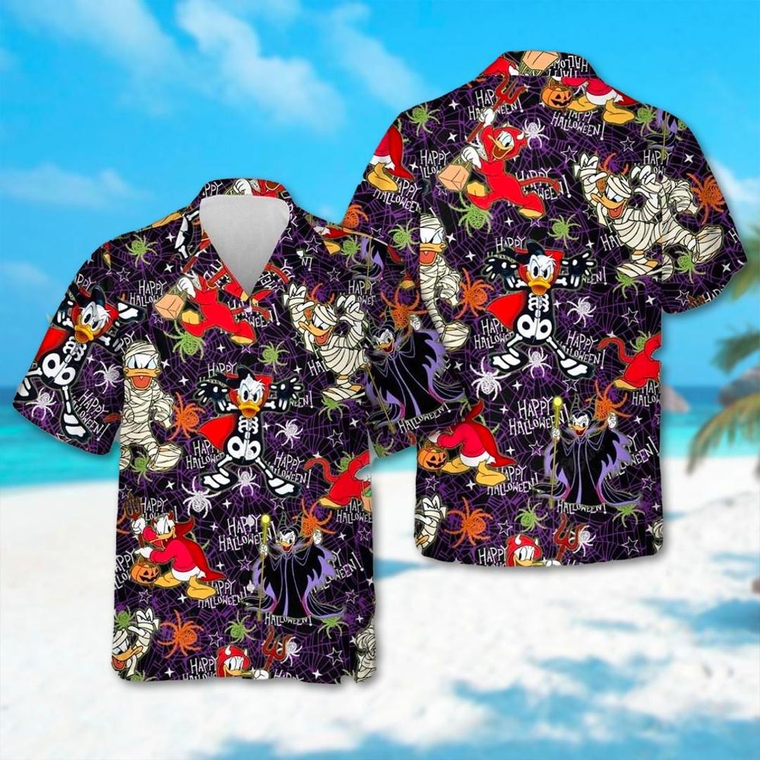 Donald Duck Skeleton Hawaii Shirt, Donald Duck Halloween Cosplay ...