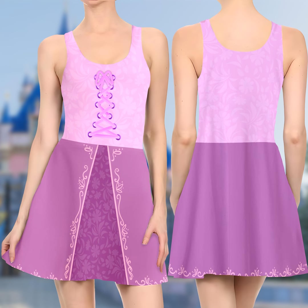 Rapunzel Princess 3D Cosplay Costume Skater Dress, Rapunzel Movie Dress ...