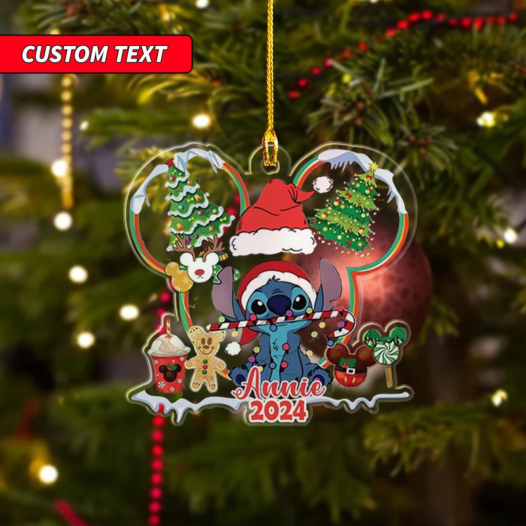 Custom Stitch Christmas Ornament, Stitchmas Ornament, Stitch Xmas ...