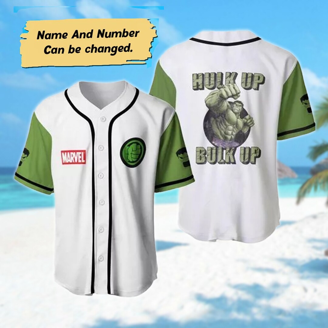 Custom Hulk up Bulk up Baseball Jersey, Hulk Baseball Jersey Team ...