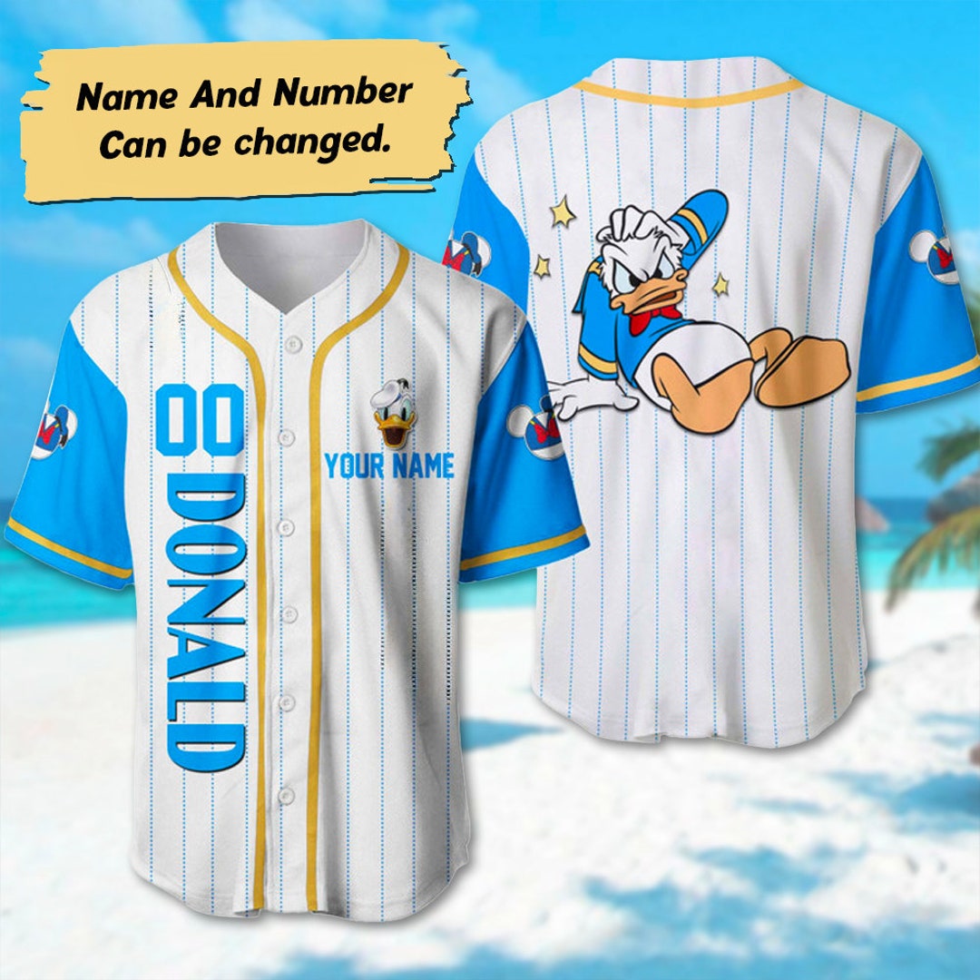 Custom Donald Duck Baseball Jersey, Donald Duck Basketball Team Shirt ...