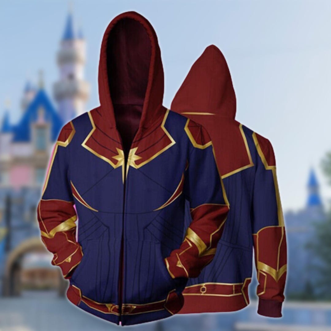 Captain Marvel Cosplay Costume 3D Sweatshirt, Captain Marvel Halloween ...