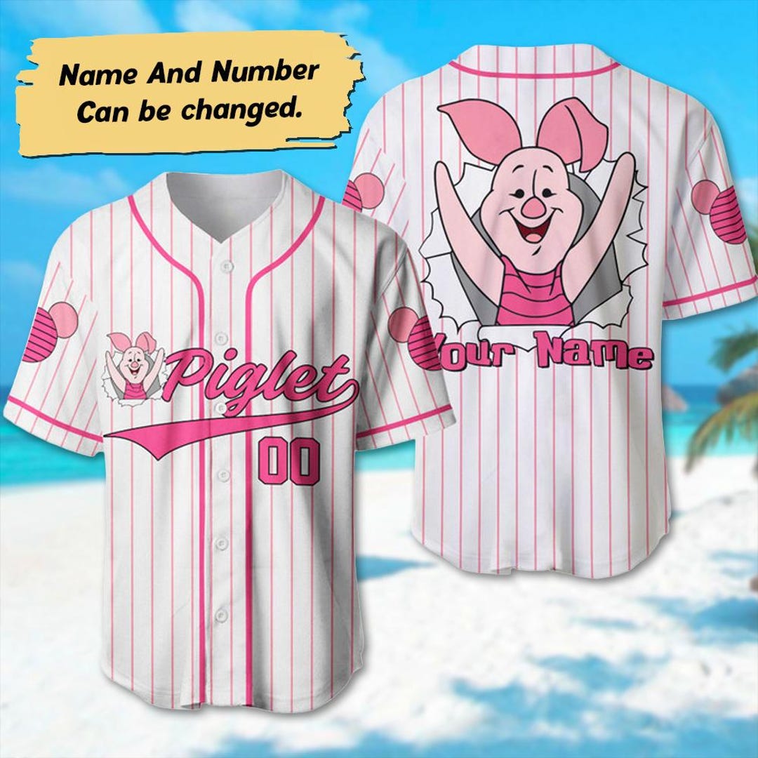 Custom Piglet Baseball Jersey, Winnie the Pooh Baseball Jersey Team ...
