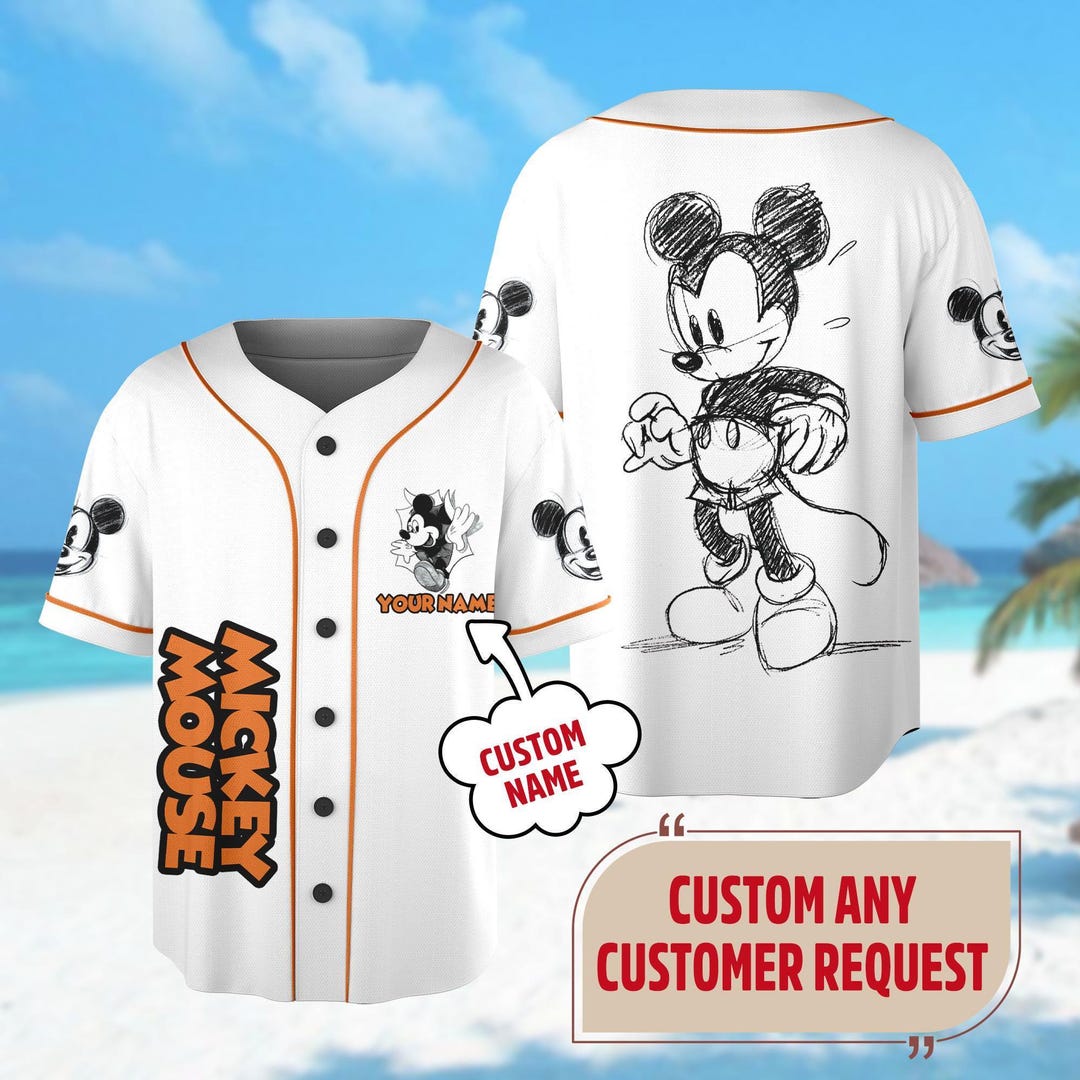 Personalized Mickey Mouse Shirt, Mickey Character Baseball Jersey ...