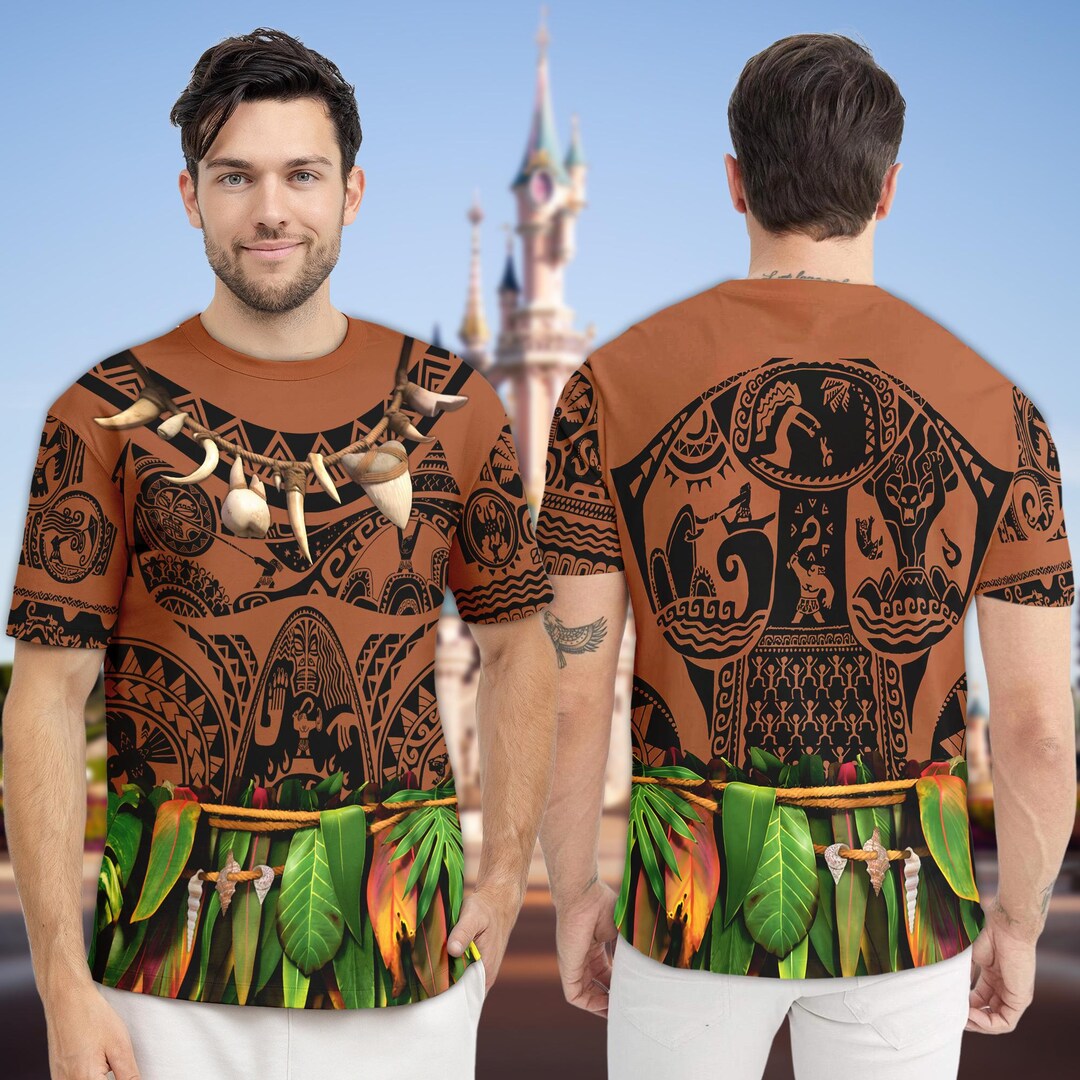 Maui Moana Shirt, Maui Men Cosplay Costume T-shirt, Tattoo Cosplay ...