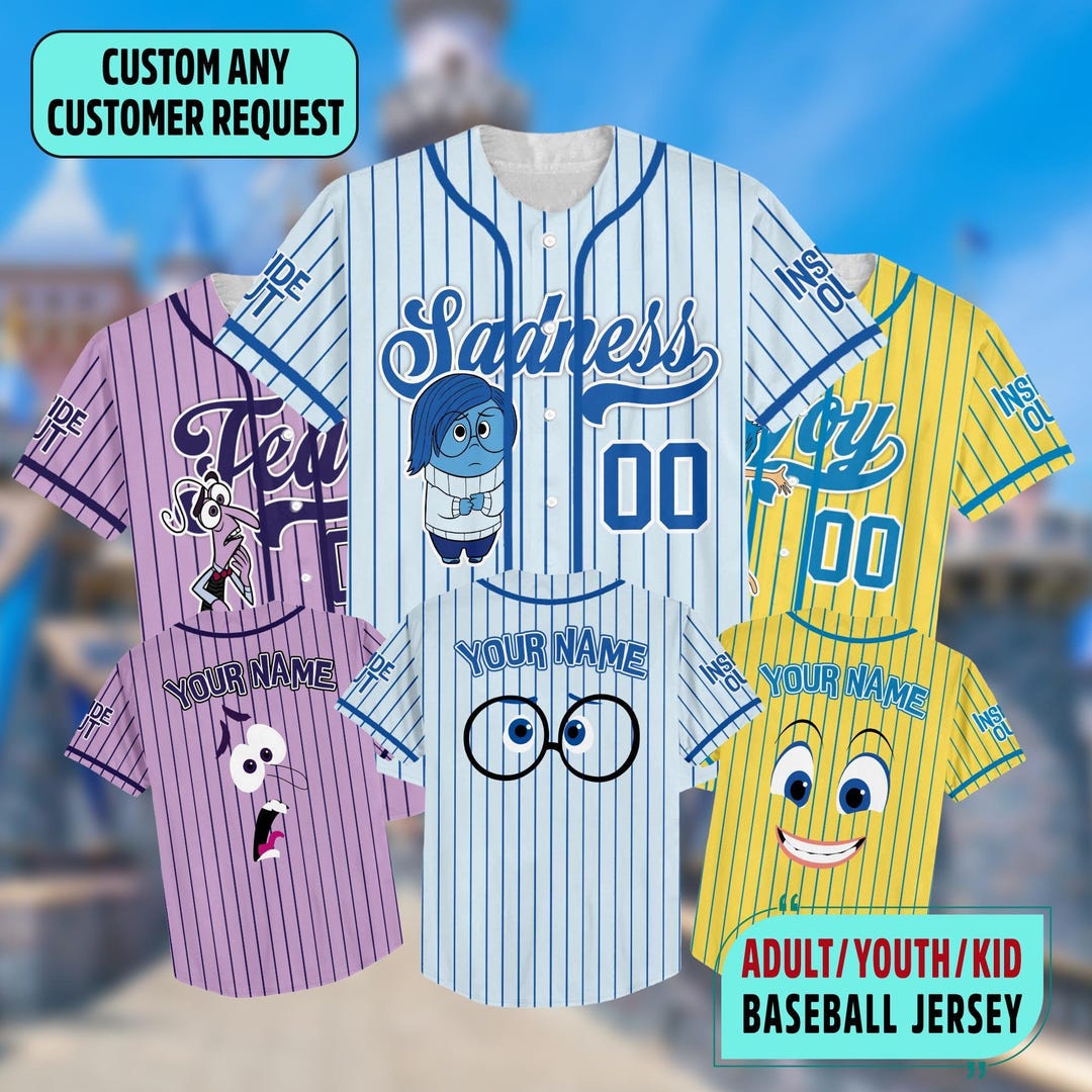 Inside Out Matching Characters Costume Baseball Jersey, Group Matching ...