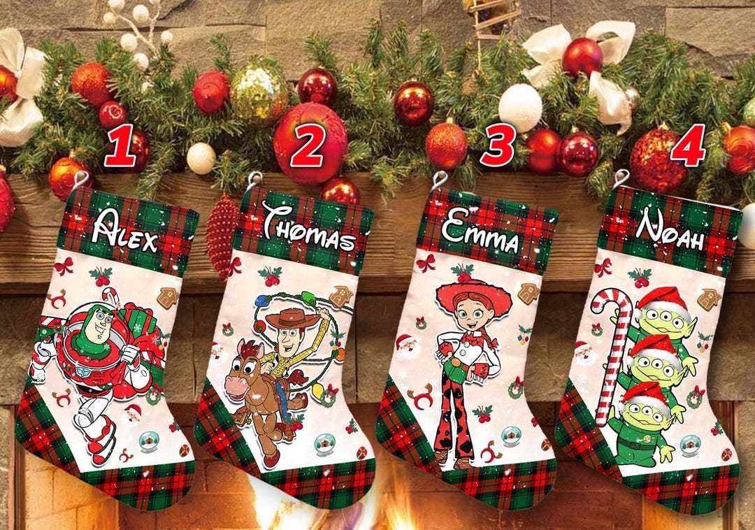 Woody Buzz Lightyear Jessie Alien Xmas Stocking, Toy Story Christmas ...