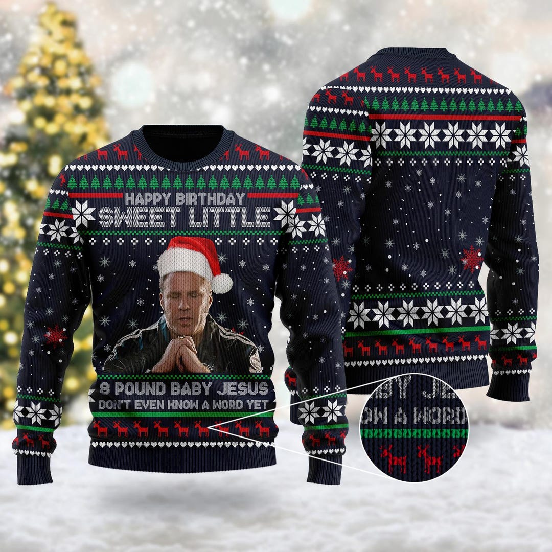 Happy Birthday Sweet Little 8 Pound Baby Jesus 3D T-shirt, Comedy Ugly ...