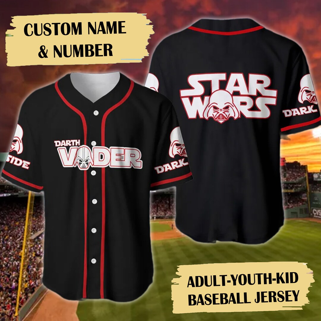 Dark Side Warrior Logo Baseball Jersey, Space Movie Series Character ...