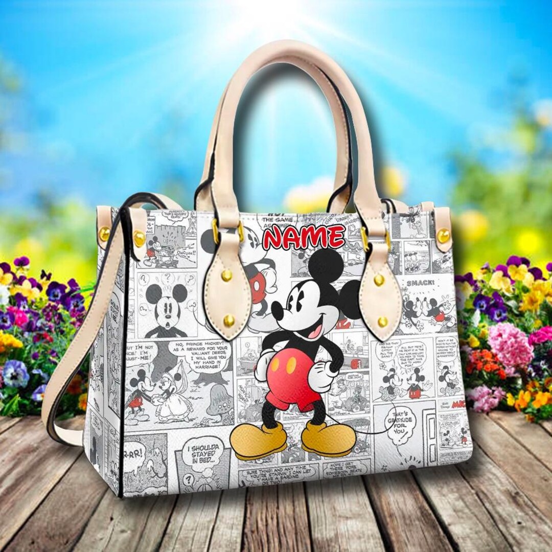 Custom Mickey Mouse Leather Bag, Mouse Bag, Disney Leather Crossbody ...