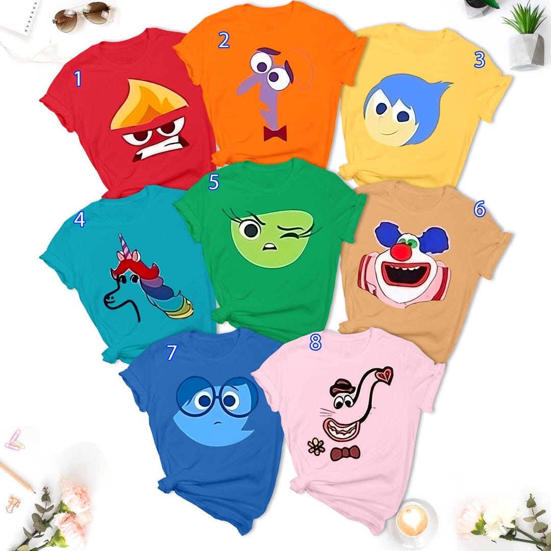 Inside Face Characters Costume Matching Tee, Funny Face Famlily Trip ...