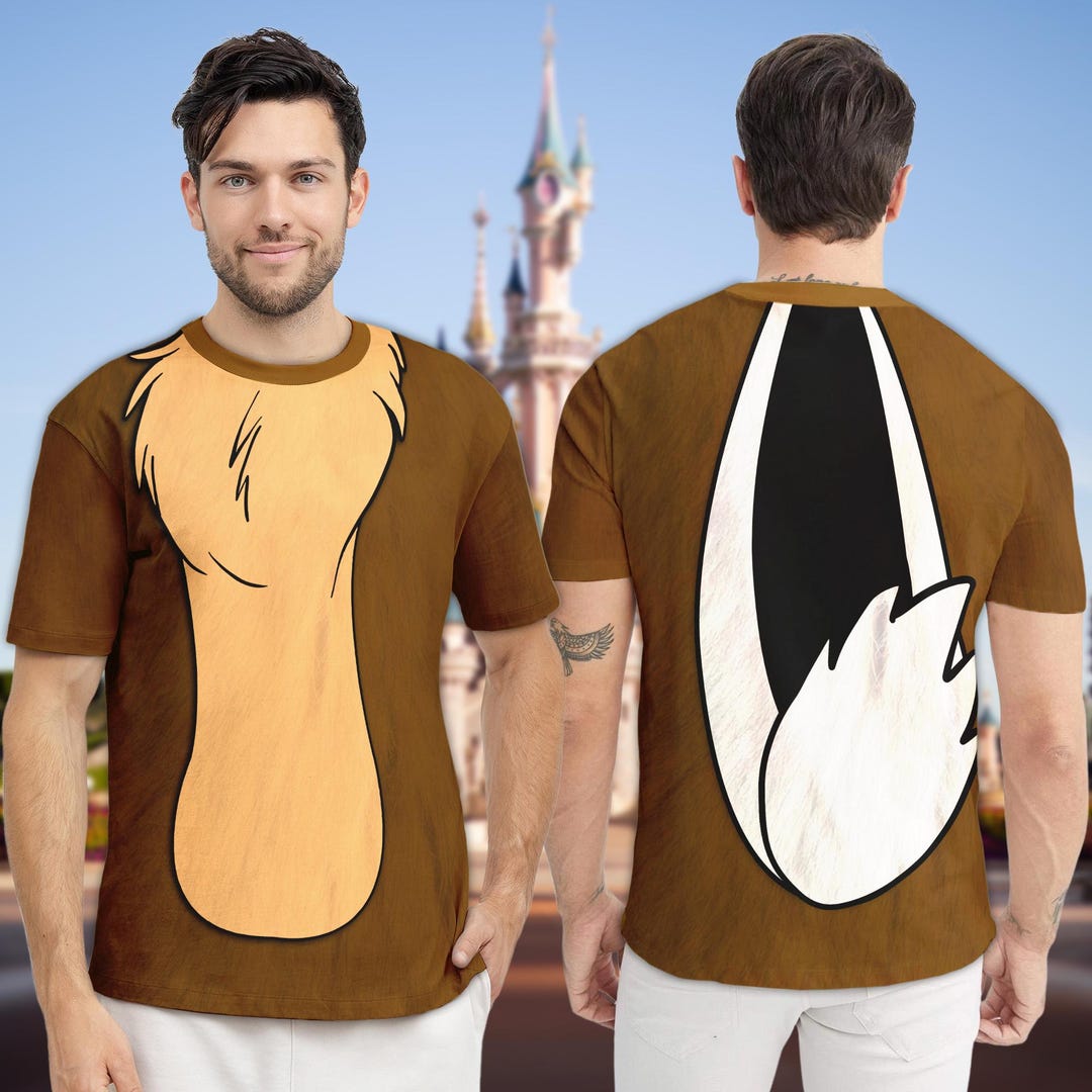Chip N Dale Costume T-shirt, Chip Rescue Rangers Character All Over ...