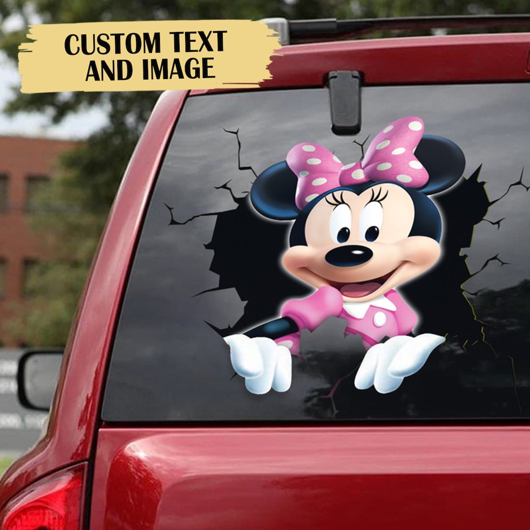 Minnie Mouse Sticker, Minnie Car Sticker, Minnie Vinyl Decal, Cartoon ...