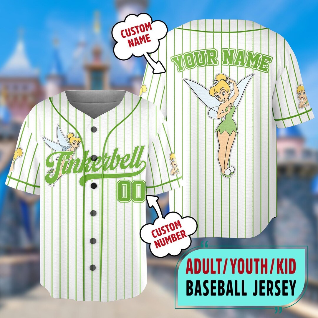 Custom Disney Tinkerbell Princess Jersey, Custom Tinker Bell Kid Youth ...