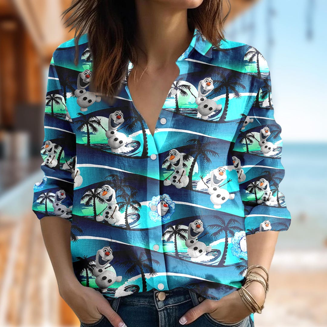 Tropical Disney Olaf Casual Women Shirt, Olaf Frozen Shirt, Frozen ...