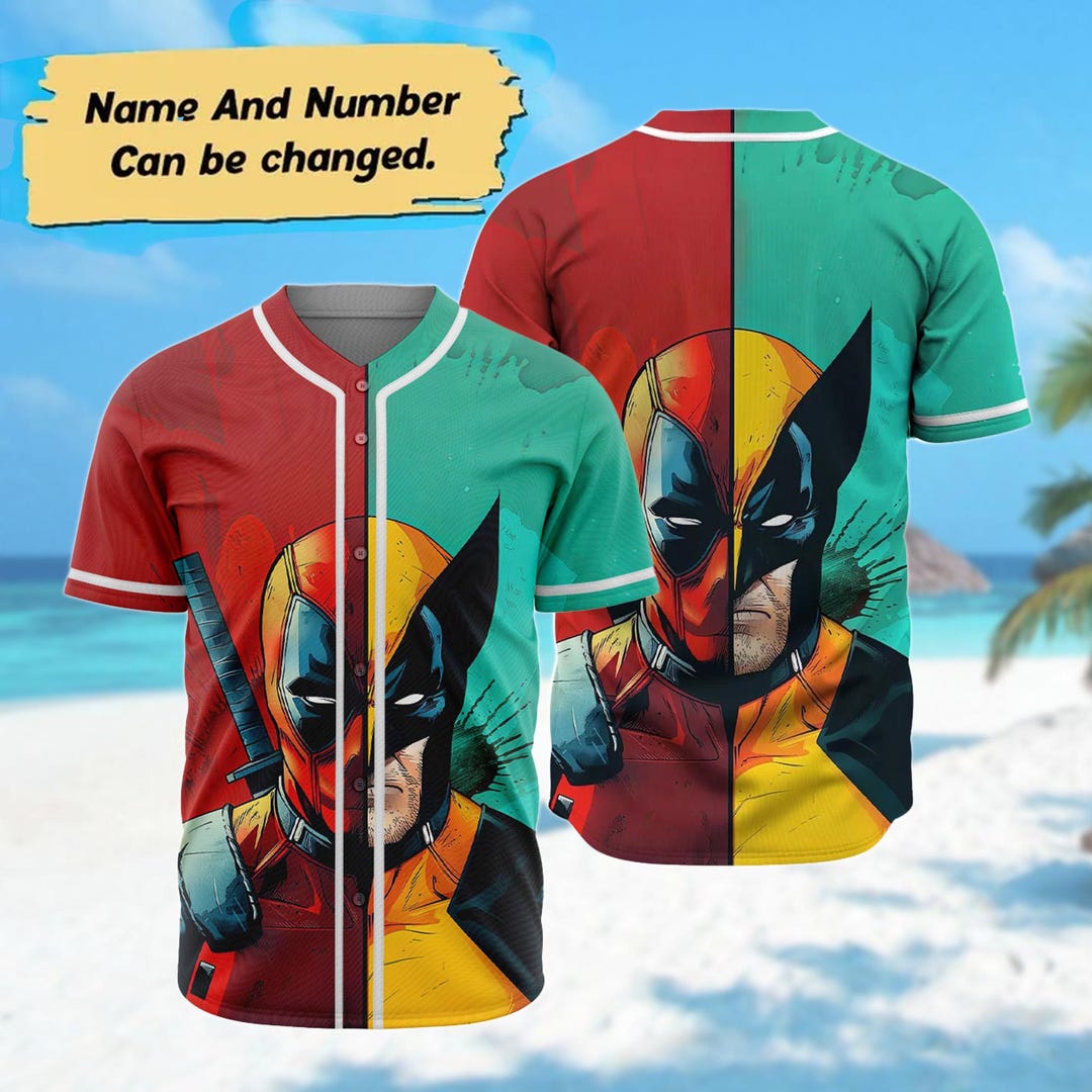 Deadpool and Wolverine Baseball Jersey, Deadpool N Wolverine Hero Sport ...