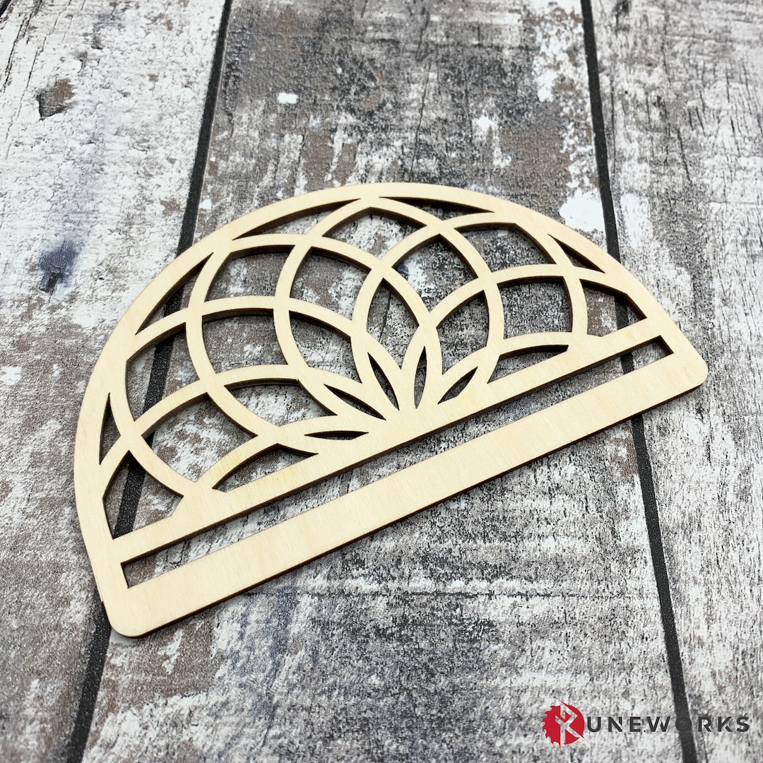 Wooden Craft Blanks, Mandala Pattern Macrame Half Disc Paint Your Own ...