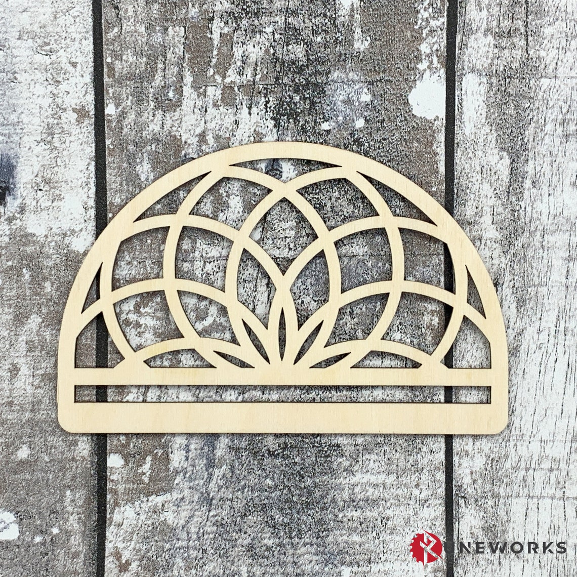 Wooden Craft Blanks, Mandala Pattern Macrame Half Disc Paint Your Own ...