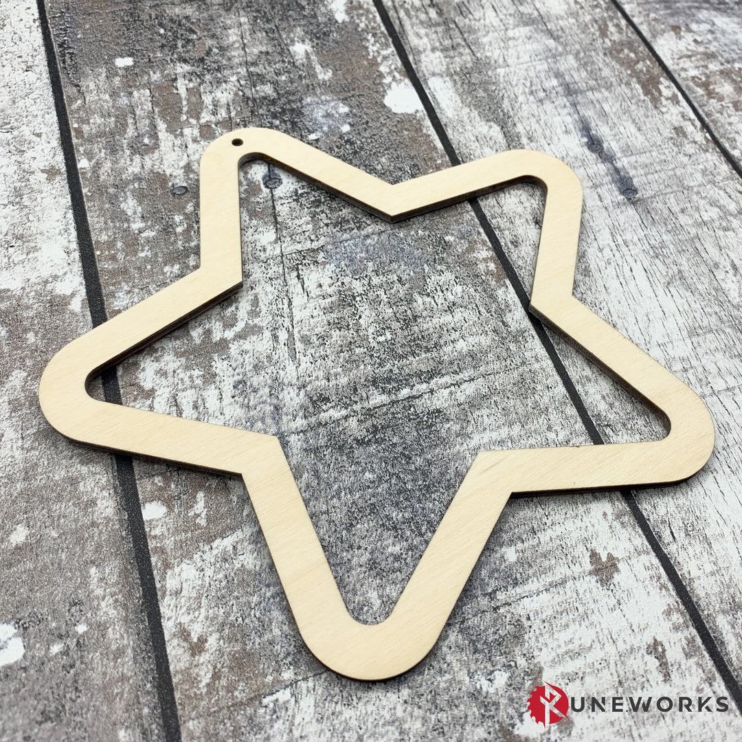 Hollow Rounded Star Shape Wooden Craft Blanks Paint Your - Etsy