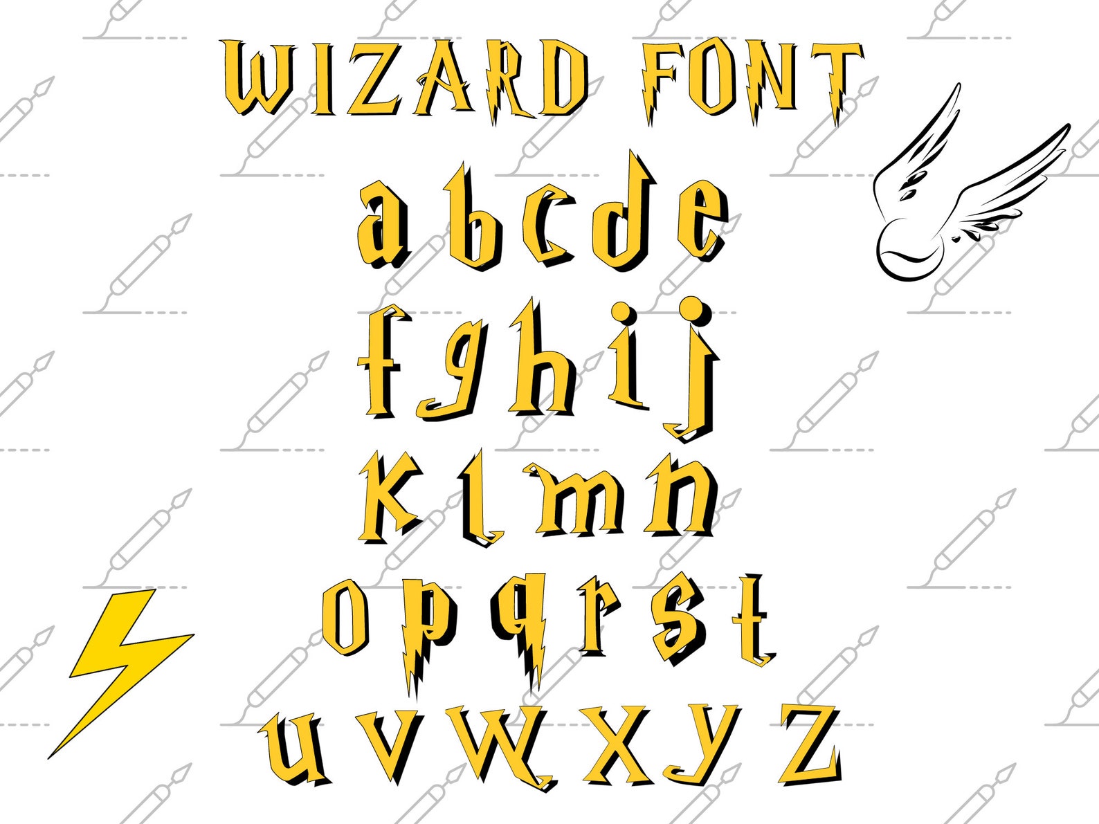 Harry Potter Font SVG, Wizard Font , Svg, Halloween Font Svg, Wizardy ...