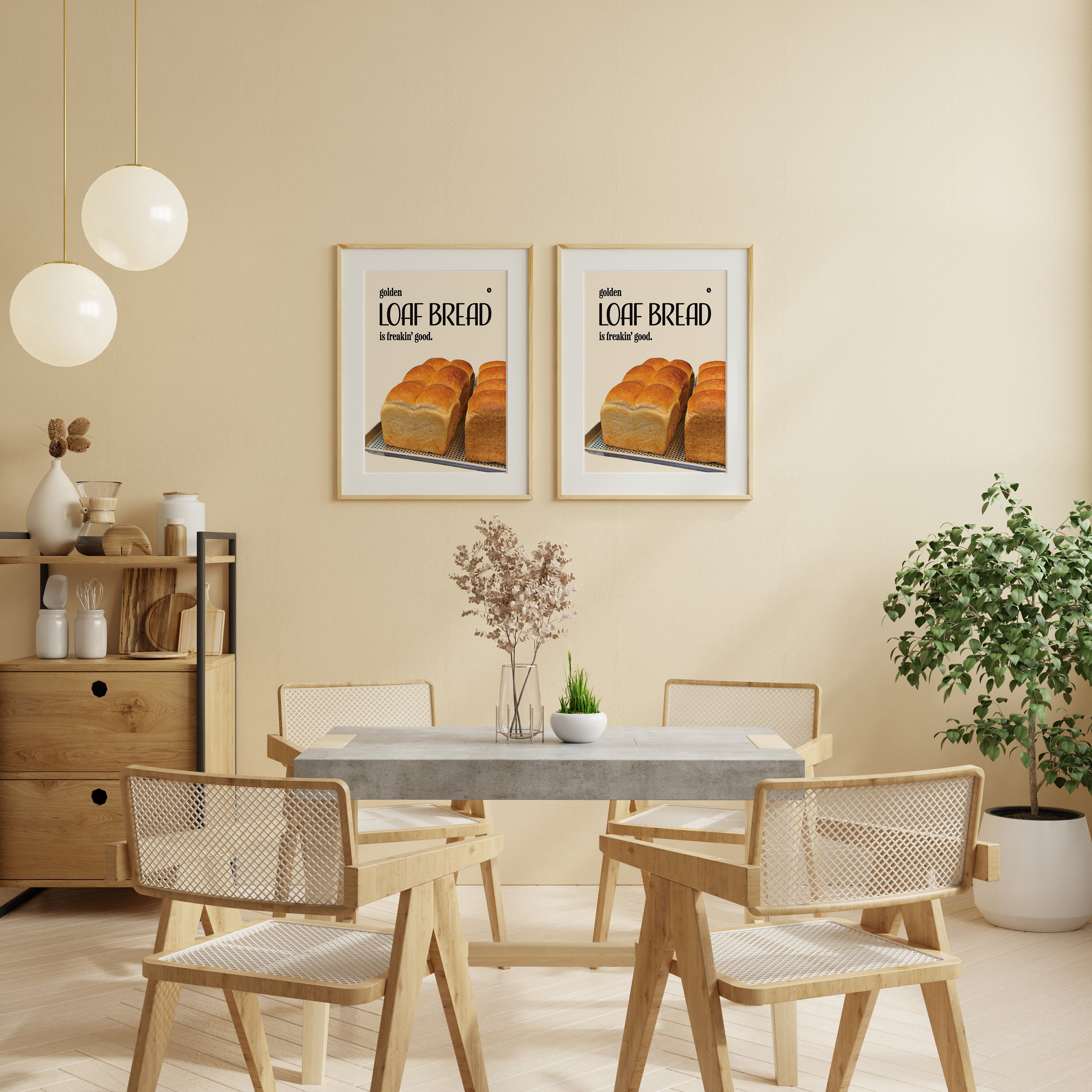 Loaf Bread Poster, Dessert Poster, Printable Wall Art, Digital Posters ...