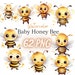 Watercolor Baby Honey Bee Cliparts, Cute Little Bees, PNG, 62 ...