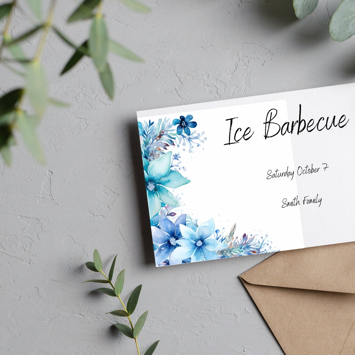Watercolor Ice Flower Border Cliparts Bundle, 46 PNG, Winter Floral ...
