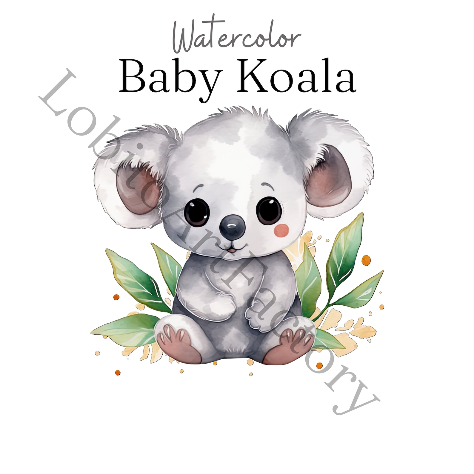 Watercolor Baby Koala Cliparts Bundle, PNG, 39 Illustrations, Koala ...