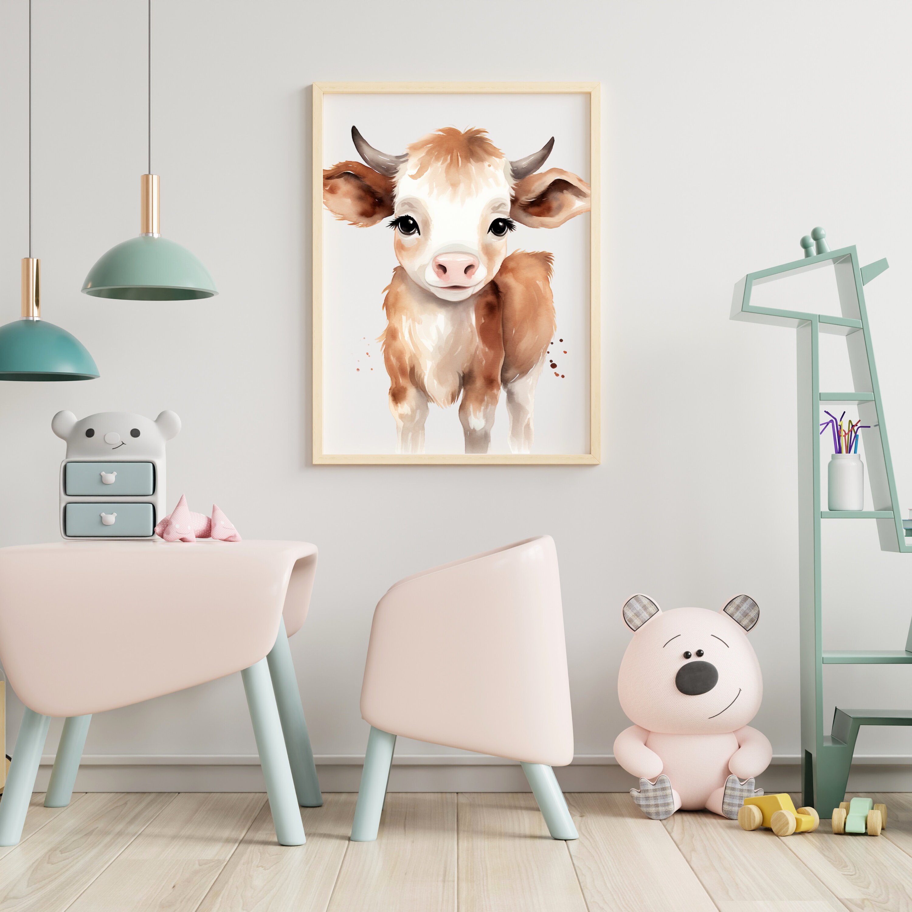 Watercolor Baby Cow Cliparts Bundle, PNG, 25 Illustrations, Baby Cow ...