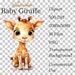 Watercolor Baby Giraffe Cliparts Bundle, PNG, 16 Illustrations ...