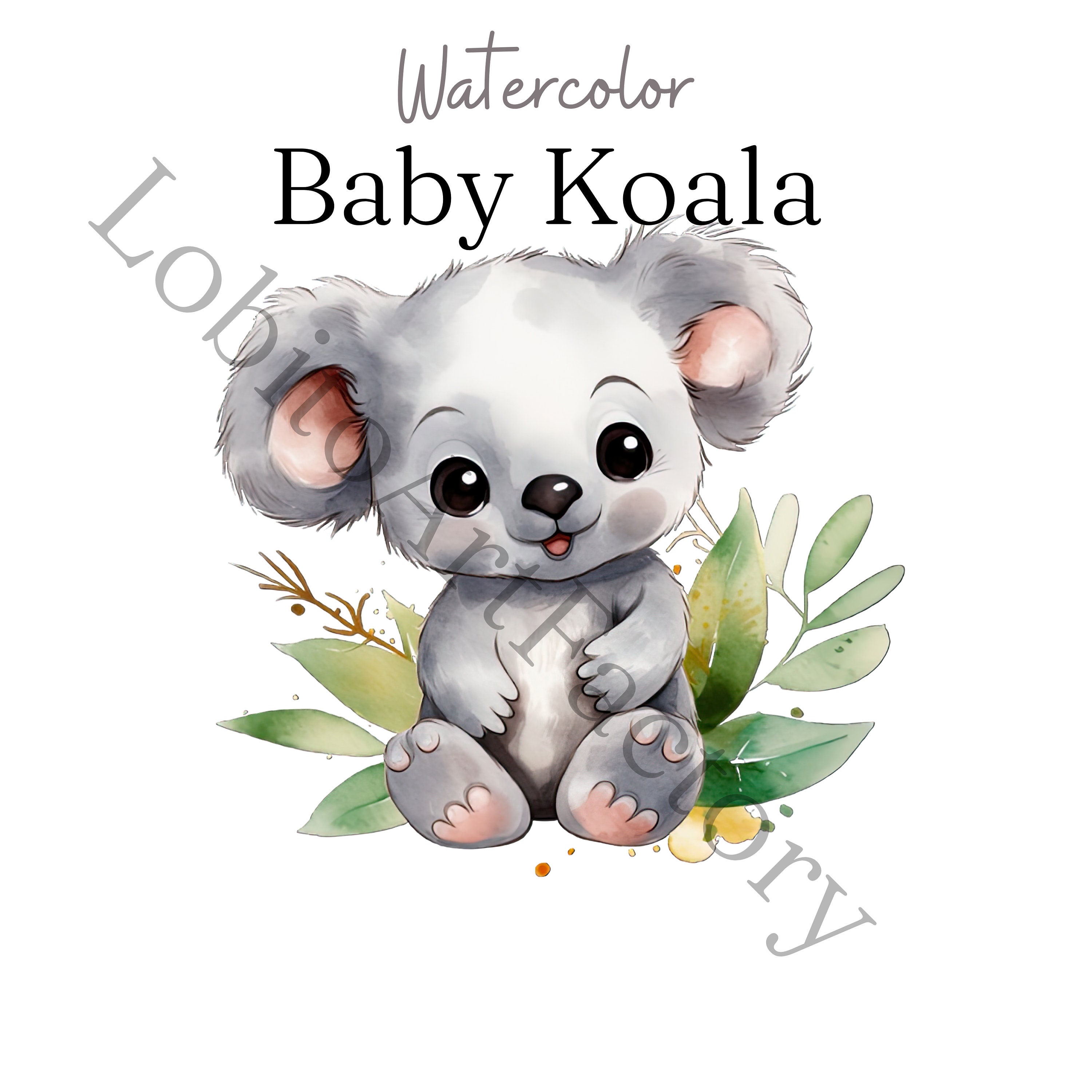 Watercolor Baby Koala Cliparts Bundle, PNG, 39 Illustrations, Koala ...