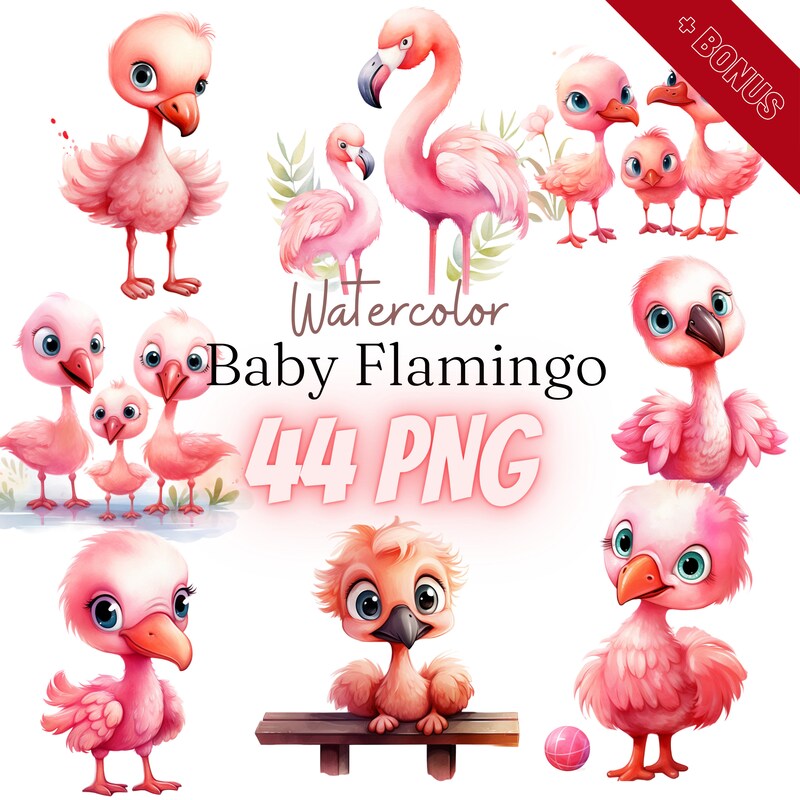 Flamingo Clipart - Etsy