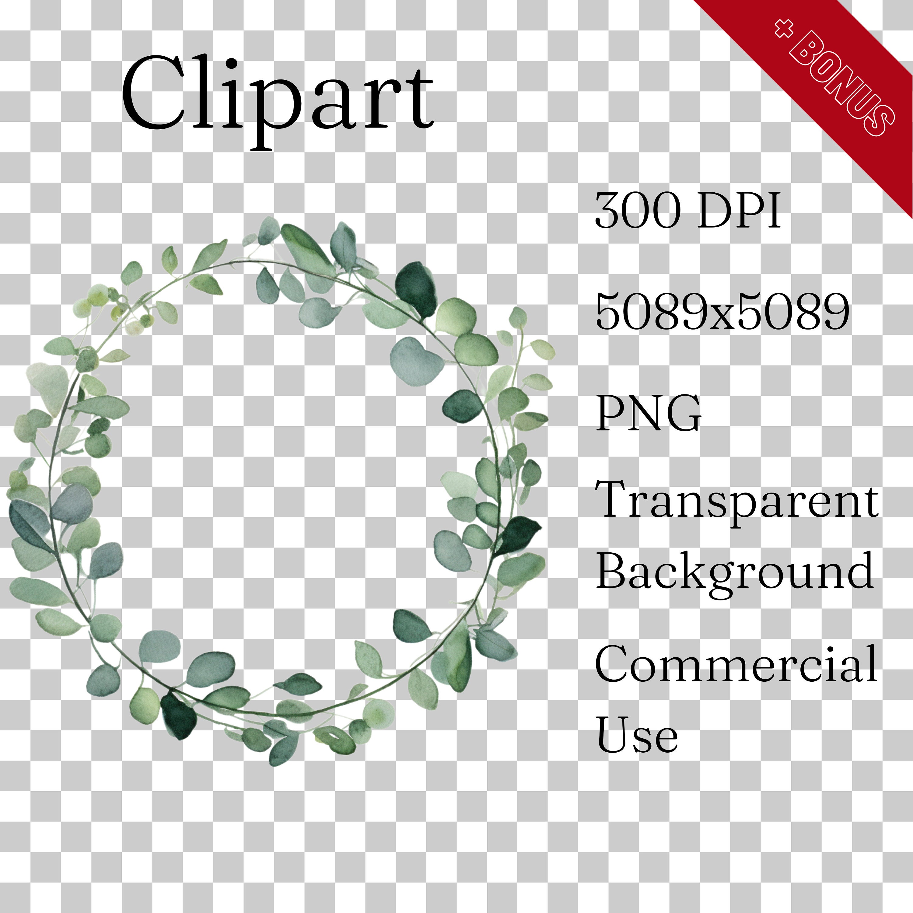 Watercolor Eucalyptus Border Cliparts Bundle, 50 Borders, Eucalyptus ...