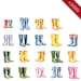 Watercolor Rain Boot Cliparts Bundle, PNG, 19 Illustrations, Rainboots ...